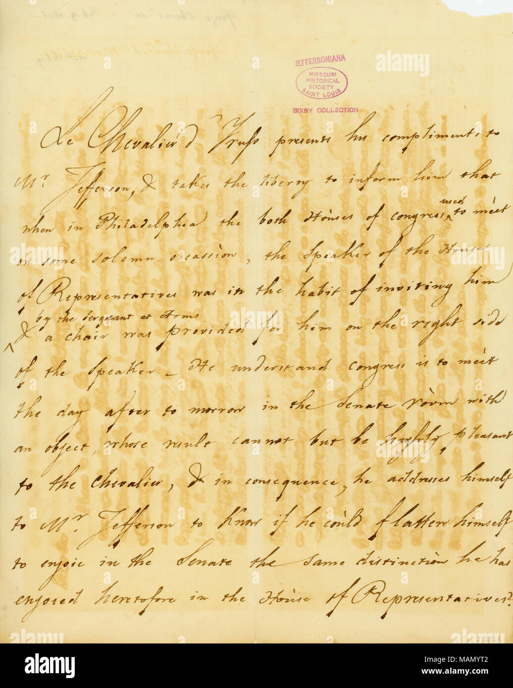 Asks to attend the meeting of Congress the day after tomorrow as the ...