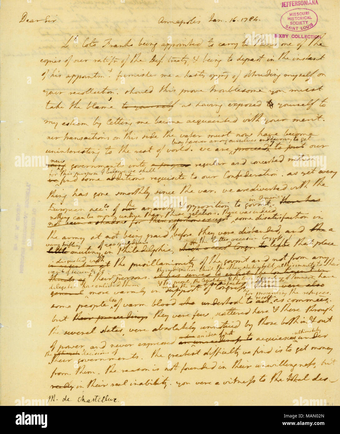 States that Lt. Col. Frank will deliver to Paris a copy of the ...