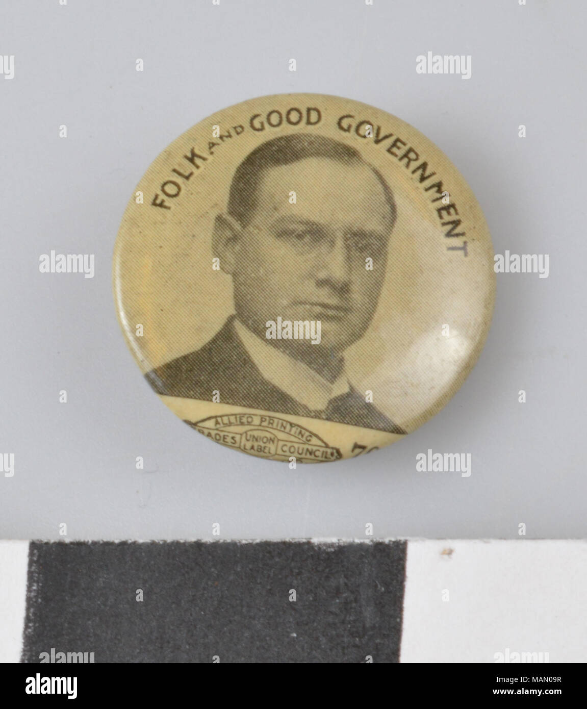 Joseph W. Folk political button, presumably from his campaign for ...