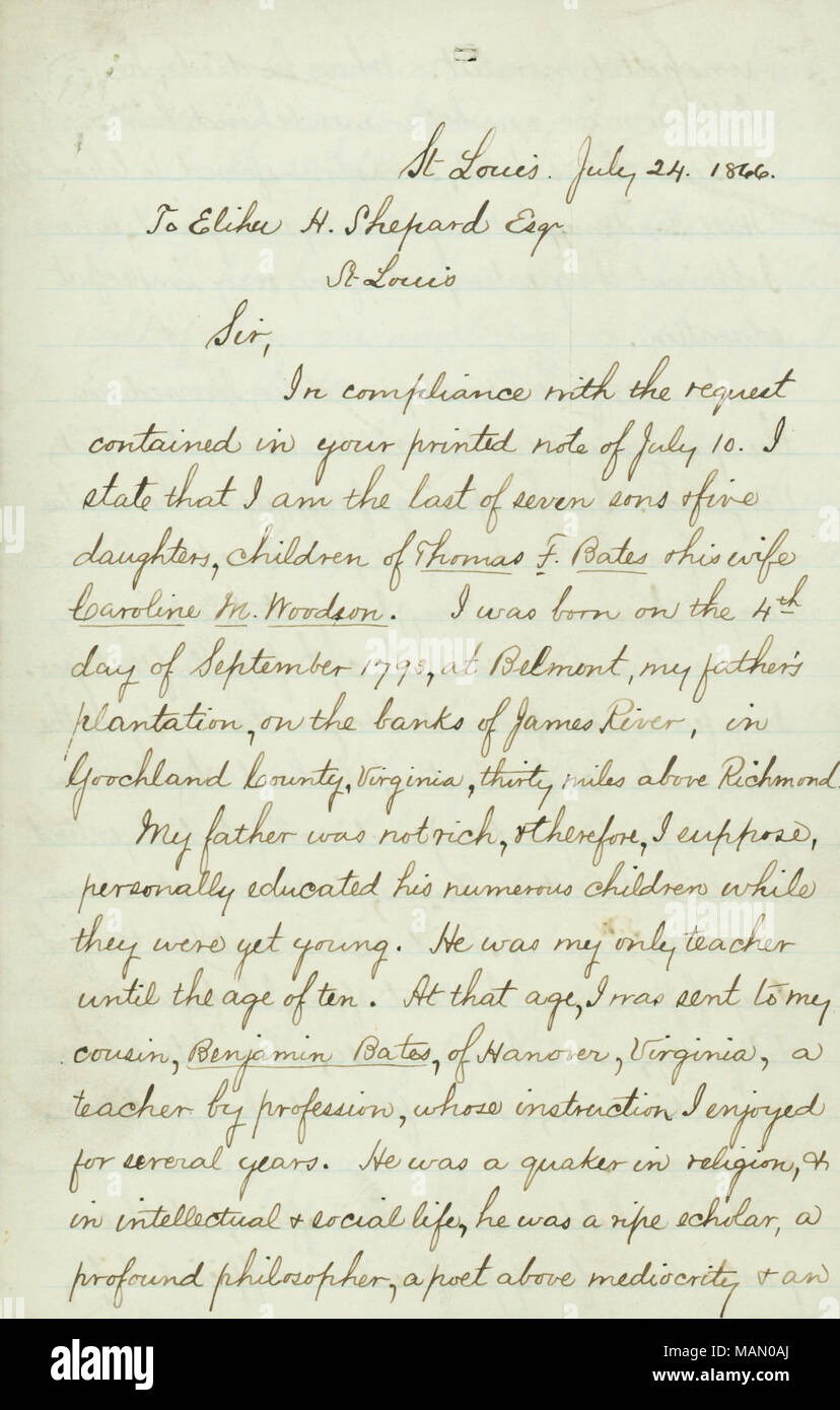 Provides a biographical sketch of himself. Title: Letter signed Edward ...