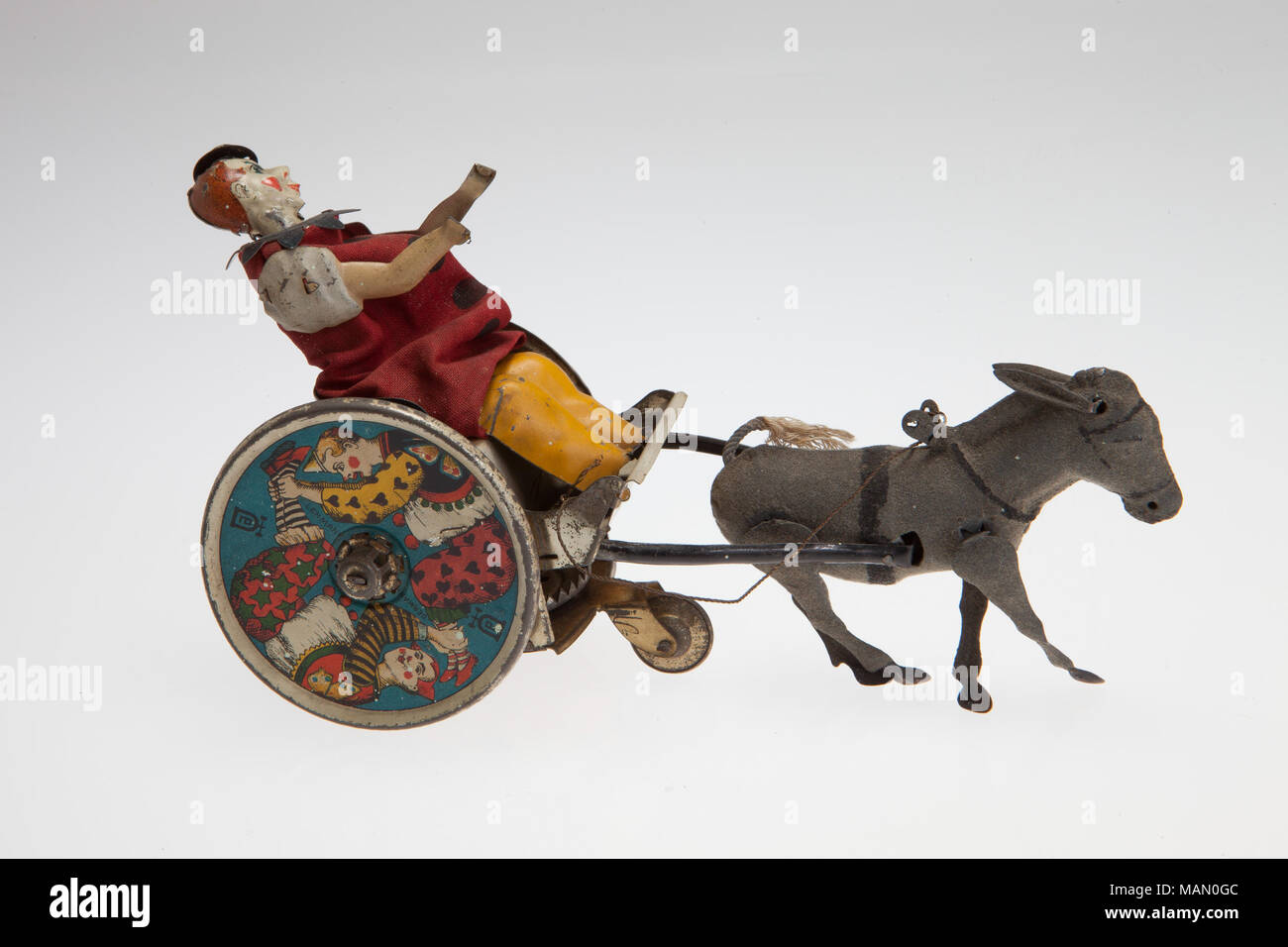 'The Balking Mule,' lithographed tinplate mechanical toy produced by ...