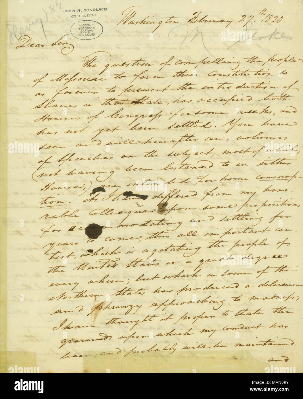 Missouri compromise signed hi-res stock photography and images - Alamy