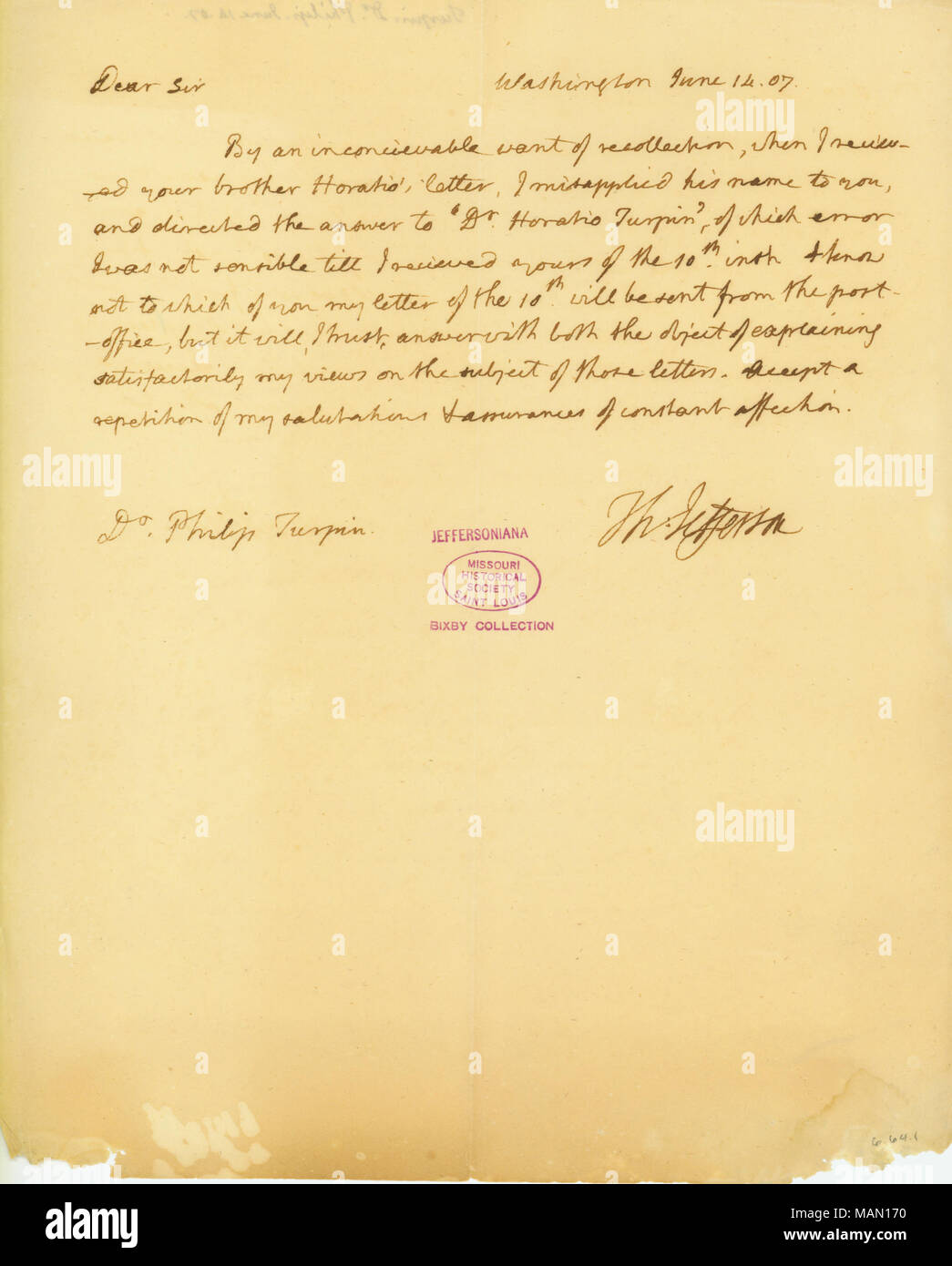 States, 'By an inconceivable want of recollection when I received your ...