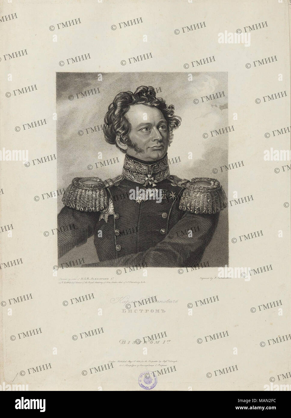 portrait karl bistrom . . . 1824 Stock Photo - Alamy