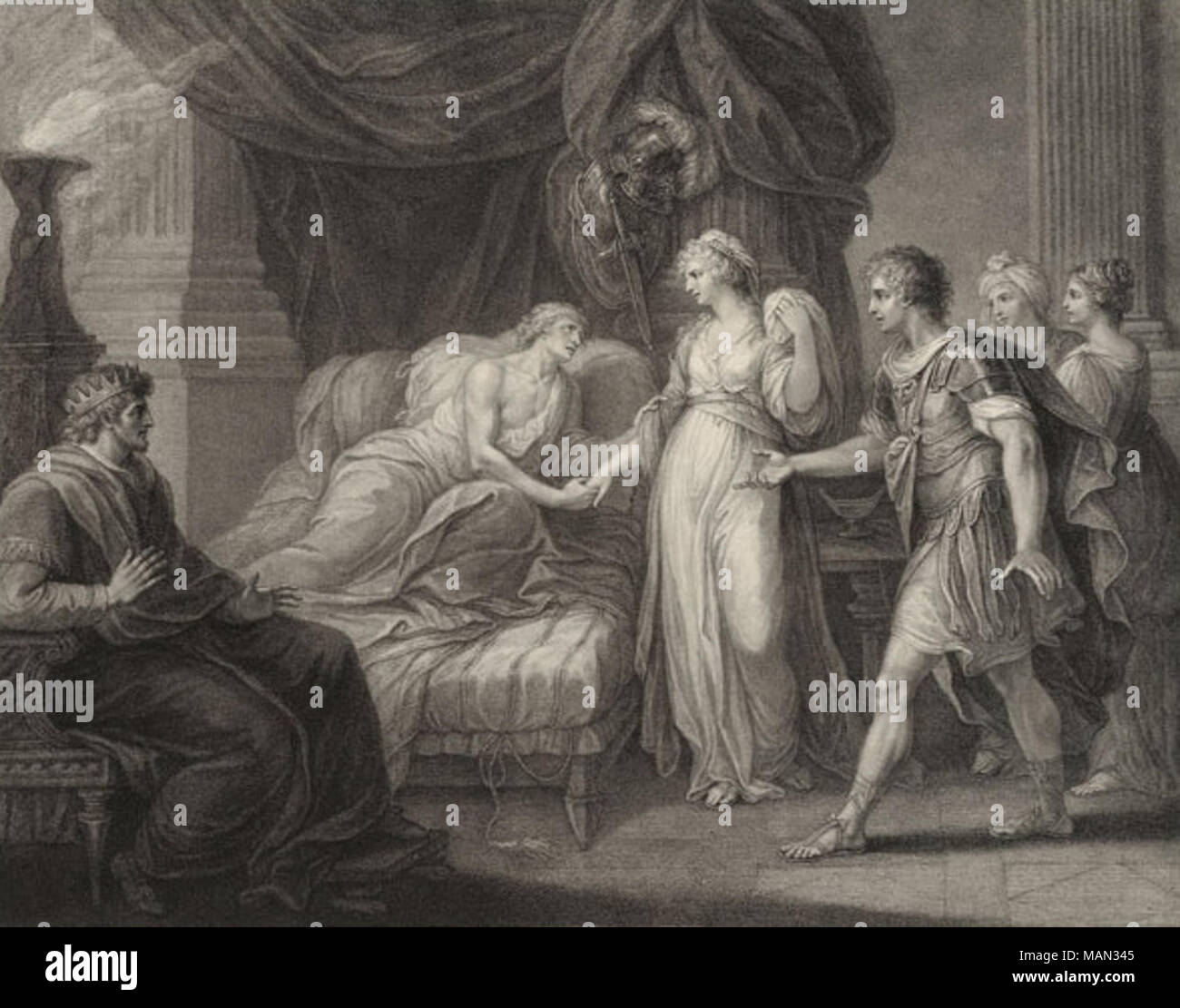 THE DEATH of ARCITE . 1790. BARTOLOZZI, FRANCESCO Stock Photo - Alamy