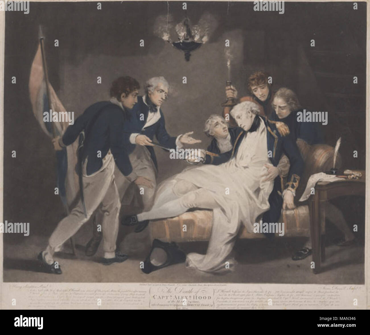 The Death of CAPT.N ALEX.R HOOD . 1798. DANIELL, JAMES Stock Photo - Alamy