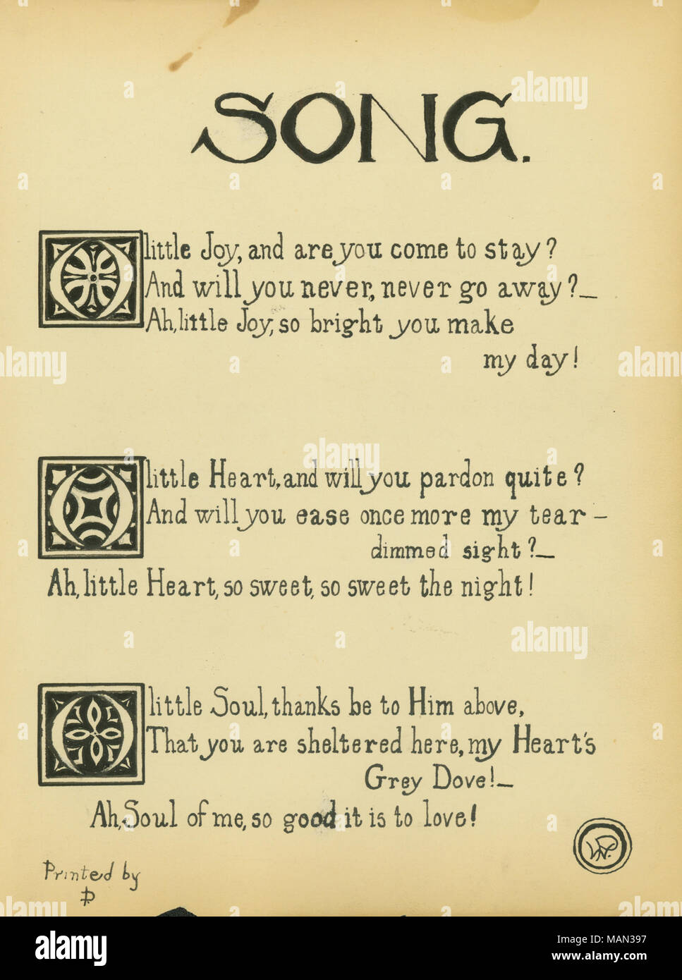 'Song,' poem by Williamina Parrish. Title:The Potter's Wheel, Volume 1 ...