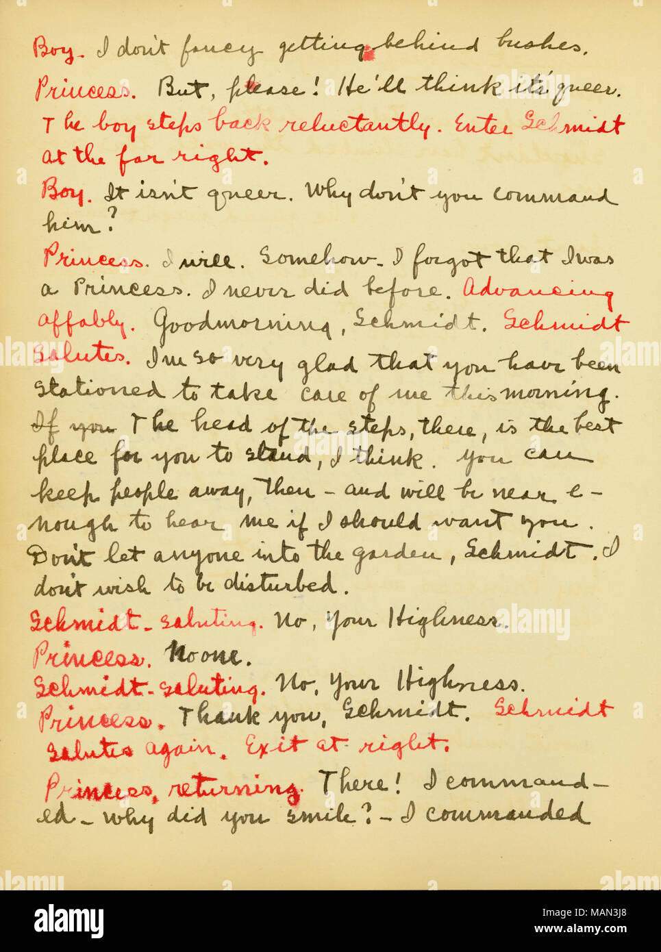 'The Princess and the Boy, Act II,' play by Celia Harris, page eight ...