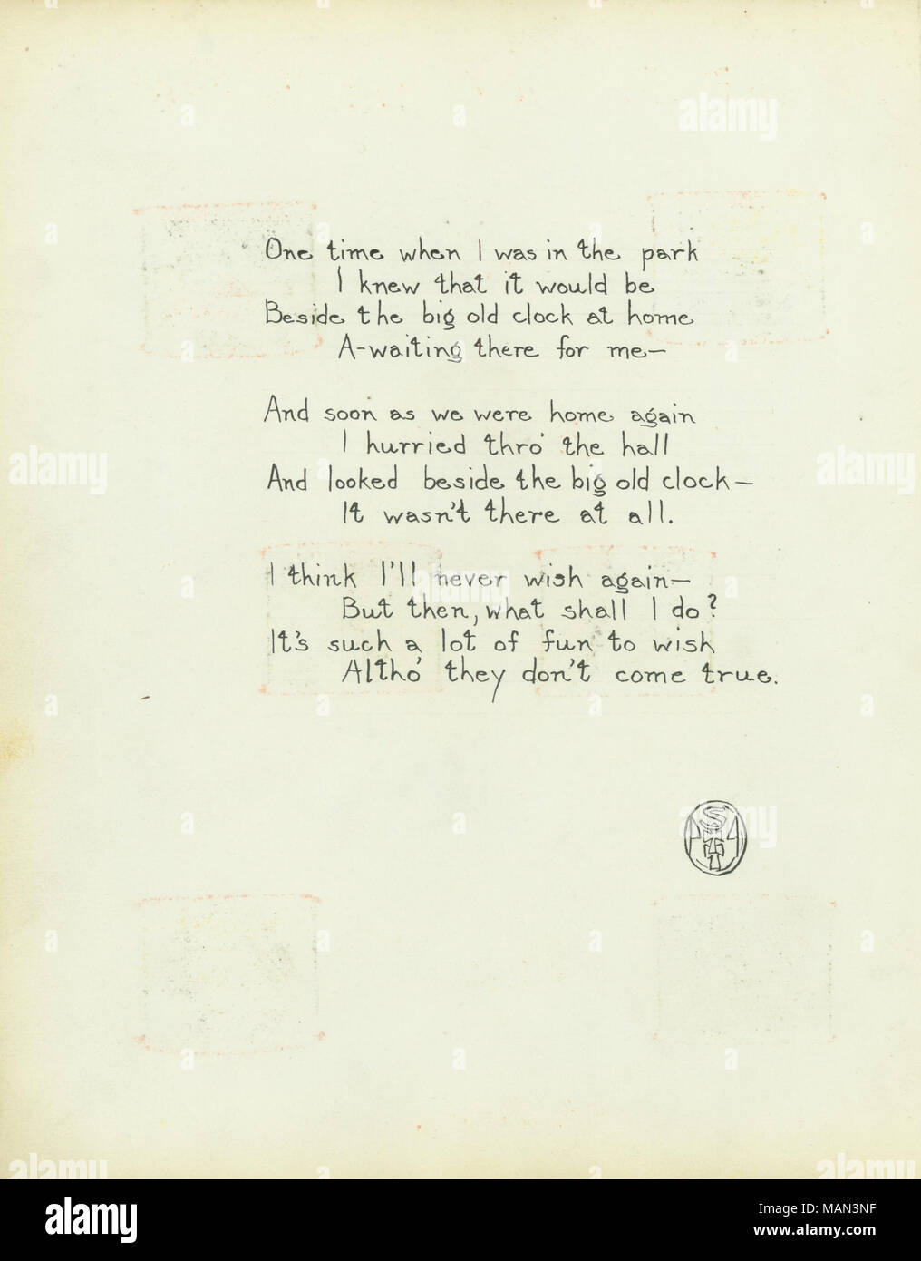 'Wishes,' poem by Sara Teasdale, page two. Title:The Potter's Wheel ...