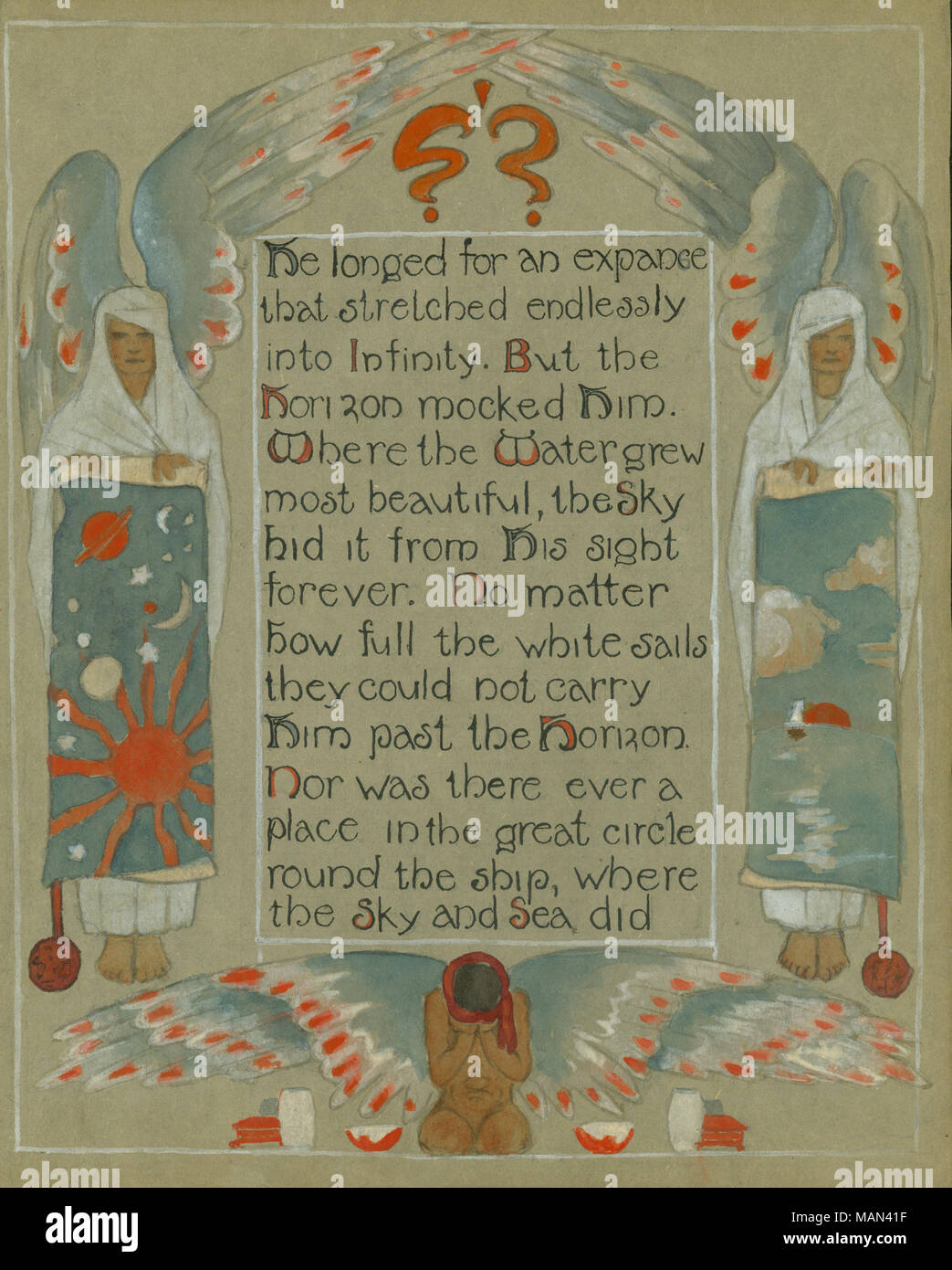 'La Morte,' poem by Sara Teasdale, page three. Unknown artist. Title ...