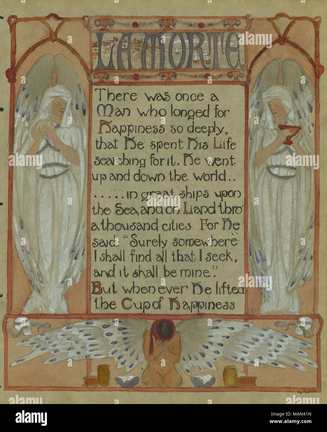 'La Morte,' poem by Sara Teasdale, page one. Unknown artist. Title:The ...
