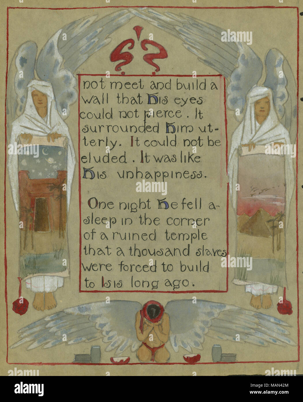 'La Morte,' poem by Sara Teasdale, page four. Unknown artist. Title:The ...
