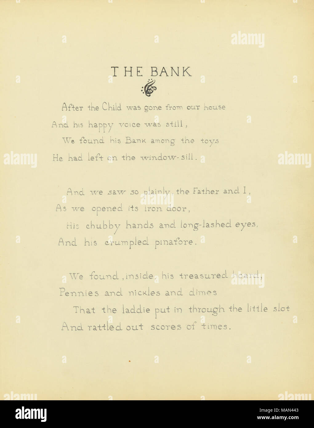 'The Bank,' poem by Vine Colby, page one. Title:The Potter's Wheel ...
