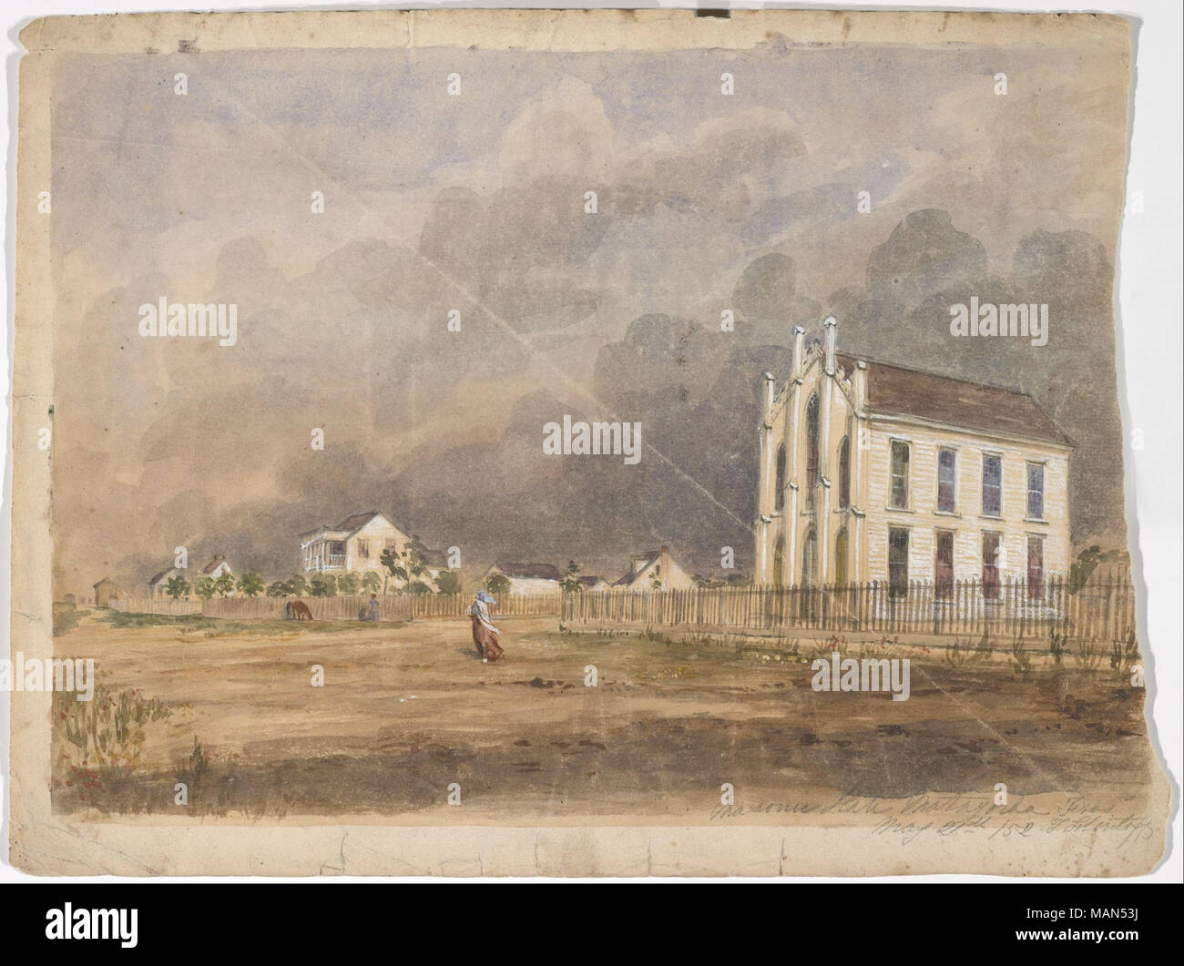 . English: Masonic Hall, Matagorda, Texas . 1852 Stock Photo - Alamy