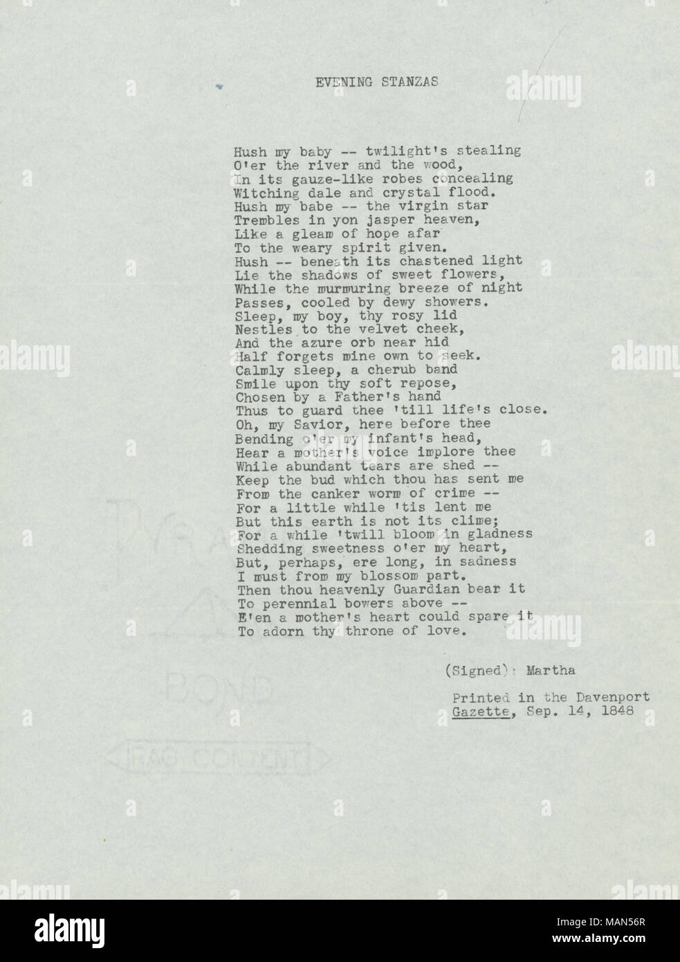 Poem printed hi-res stock photography and images - Alamy