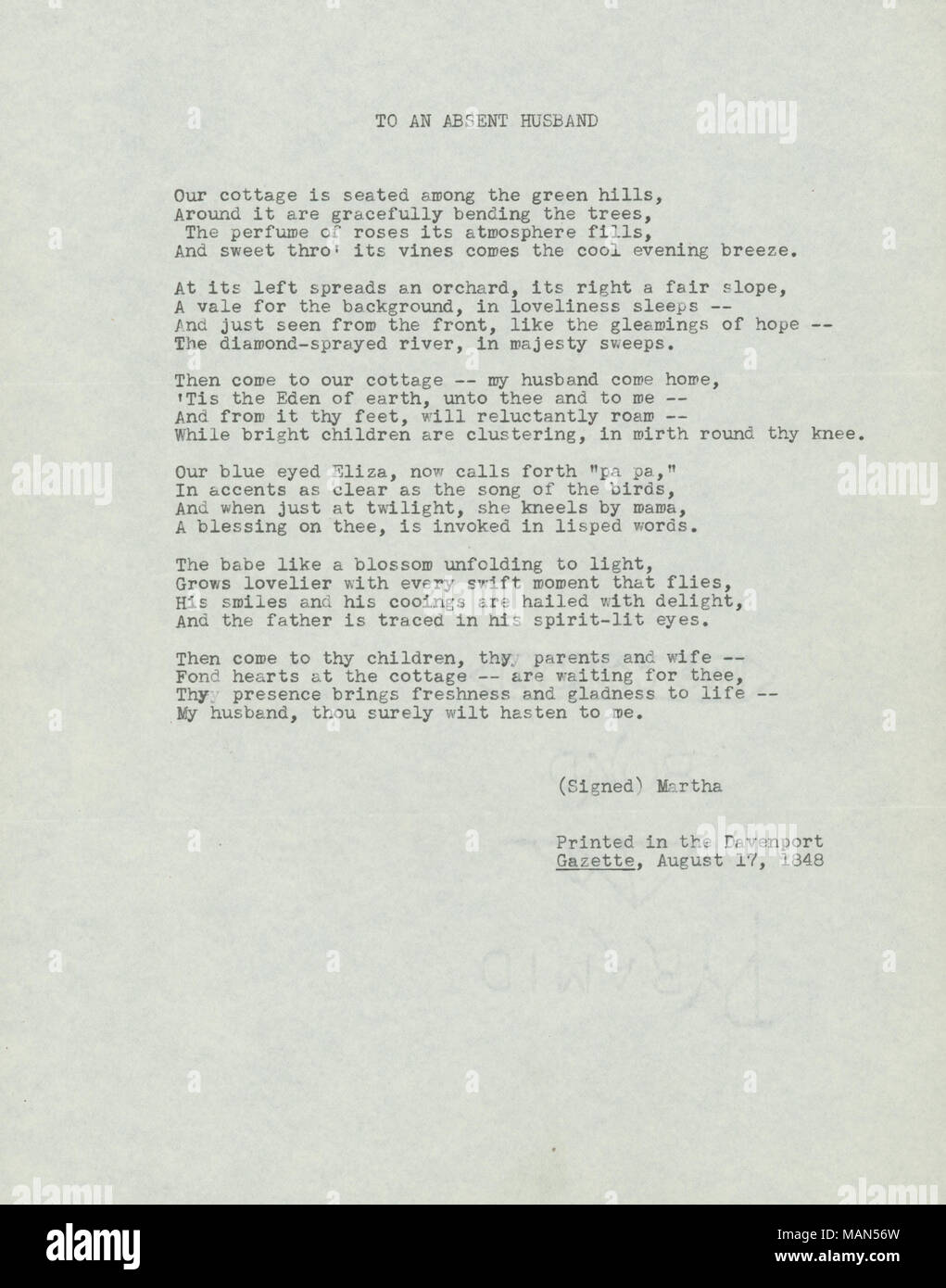 Poem printed hi-res stock photography and images - Alamy