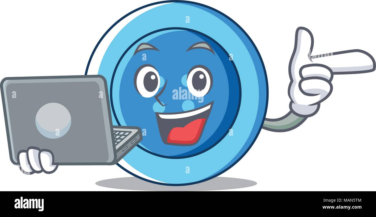 With laptop clothing button character cartoon Stock Vector Image & Art ...