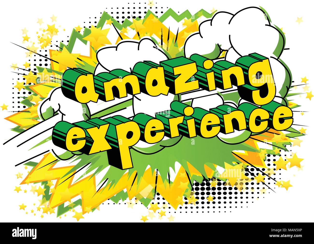 Amazing Experience - Comic book style phrase on abstract background ...