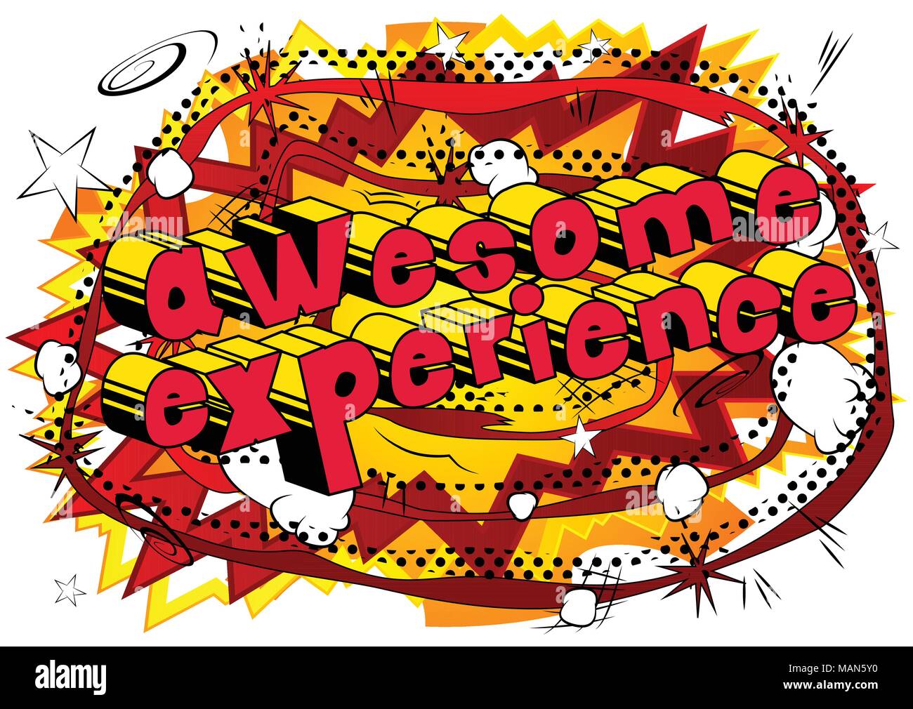 Awesome Experience - Comic book style phrase on abstract background ...