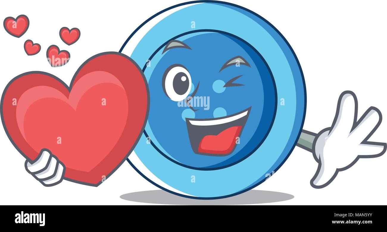 With heart clothing button character cartoon Stock Vector Image & Art ...