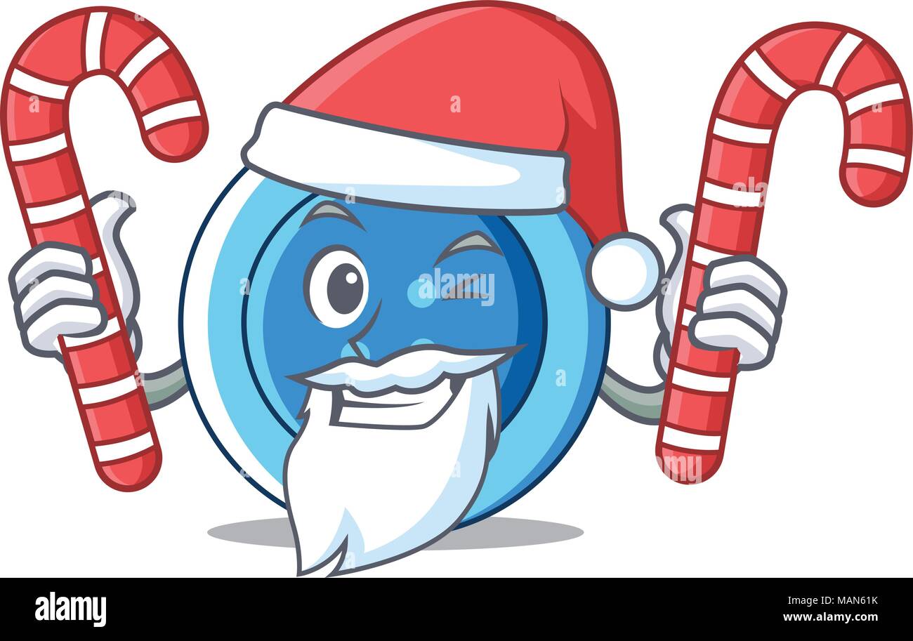 Santa with candy clothing button character cartoon Stock Vector Image ...
