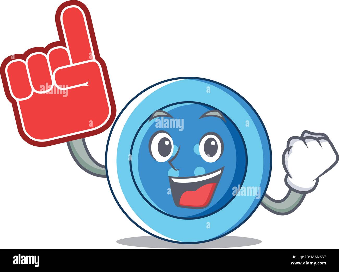 Foam finger clothing button character cartoon Stock Vector Image & Art ...