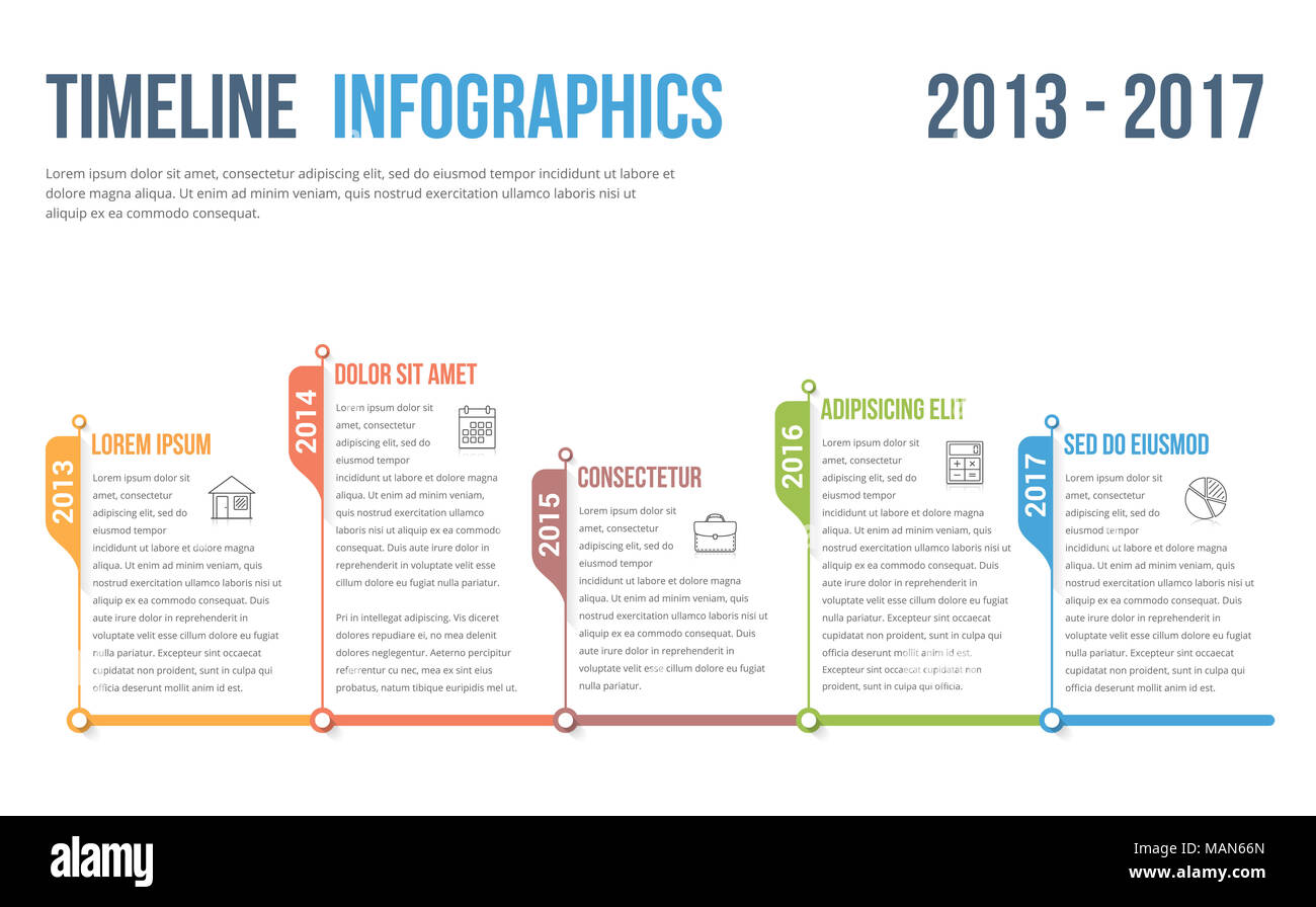 Timeline Infographic Horizontal Horizontal Timeline Vector Art, Icons,