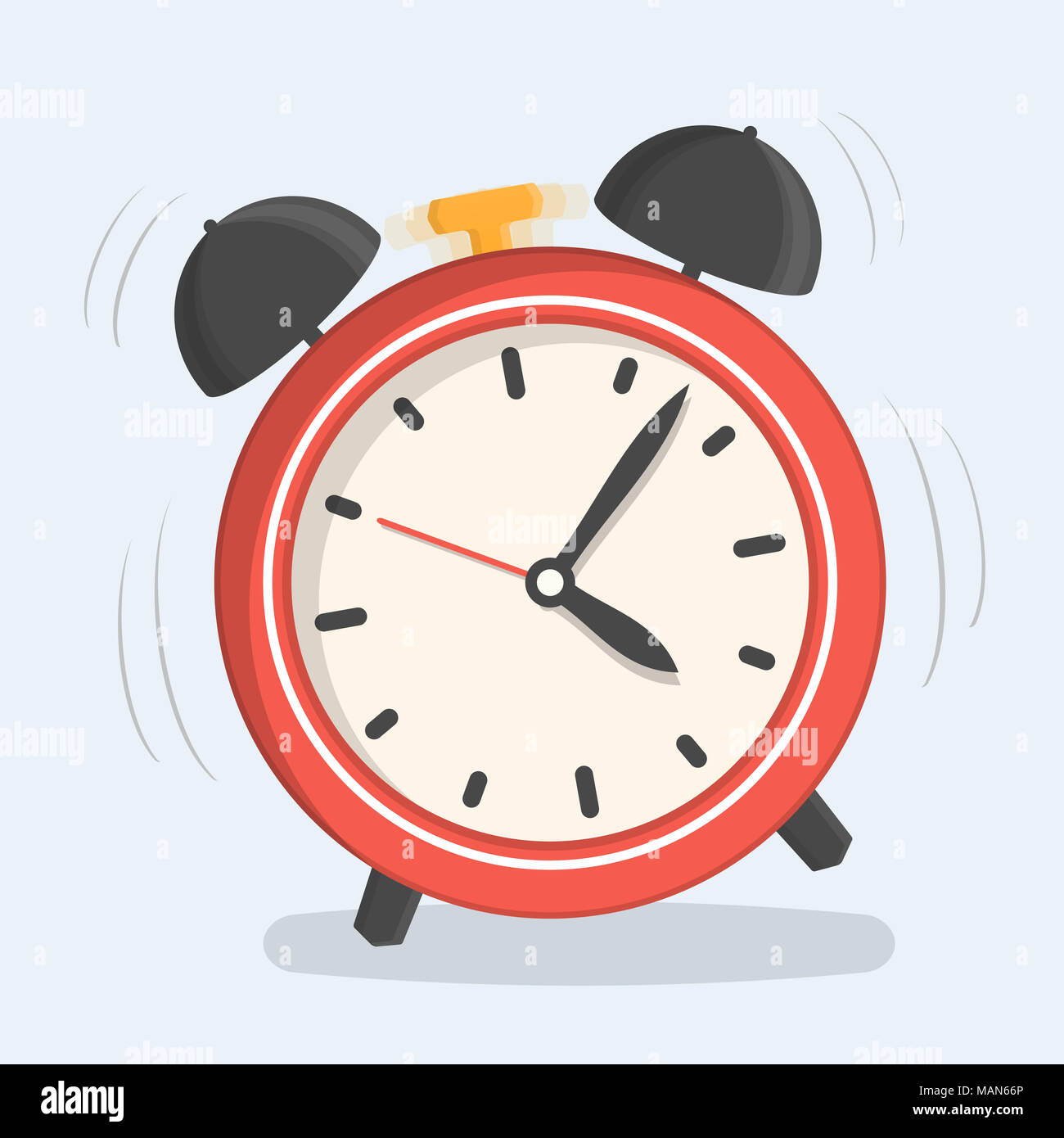 Red alarm clock, flat design, vector eps10 illustration Stock Photo - Alamy