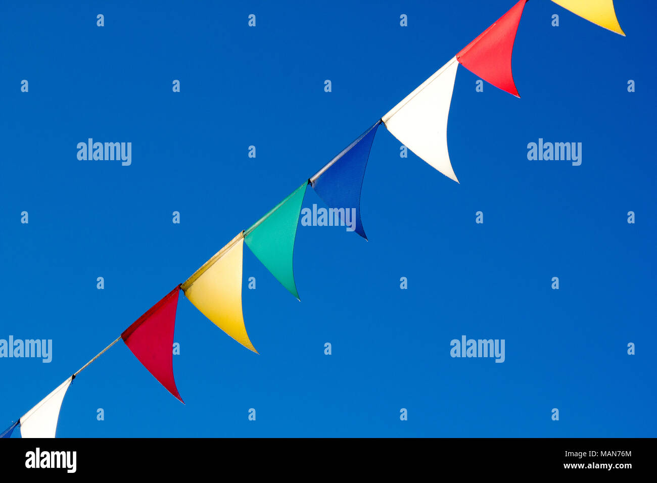 Yellow blue triangular festival hi-res stock photography and images - Alamy