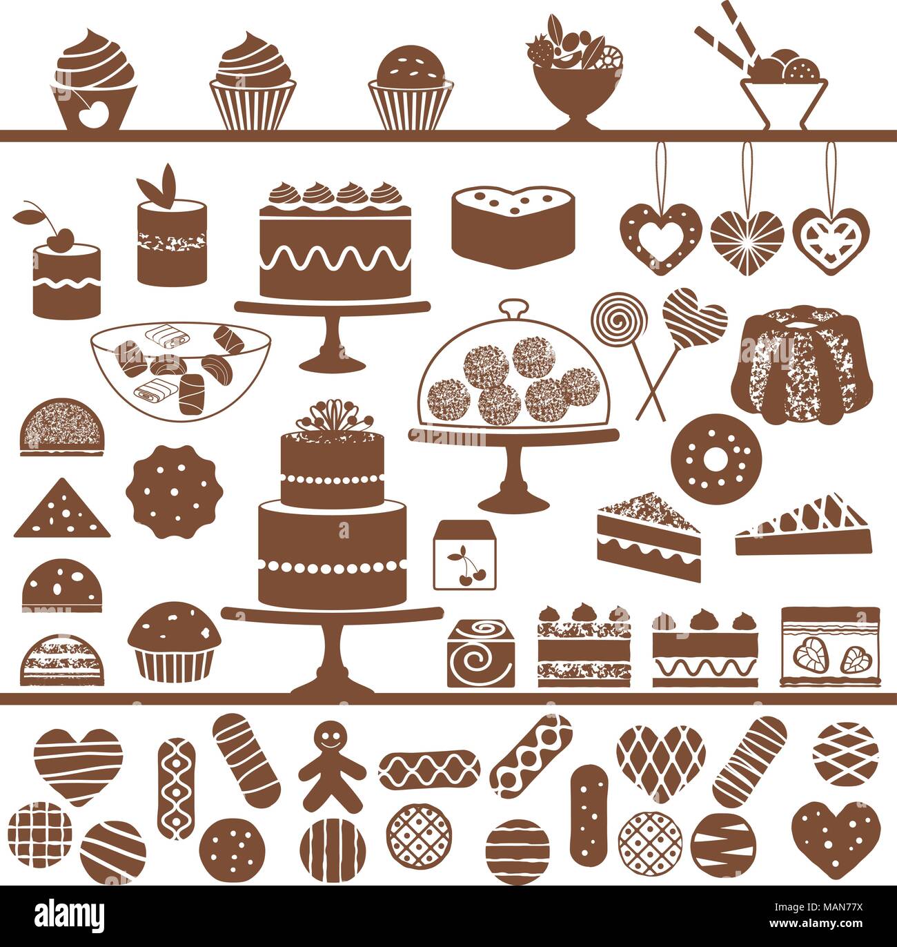 Silhouette cupcake and donut hi-res stock photography and images - Alamy