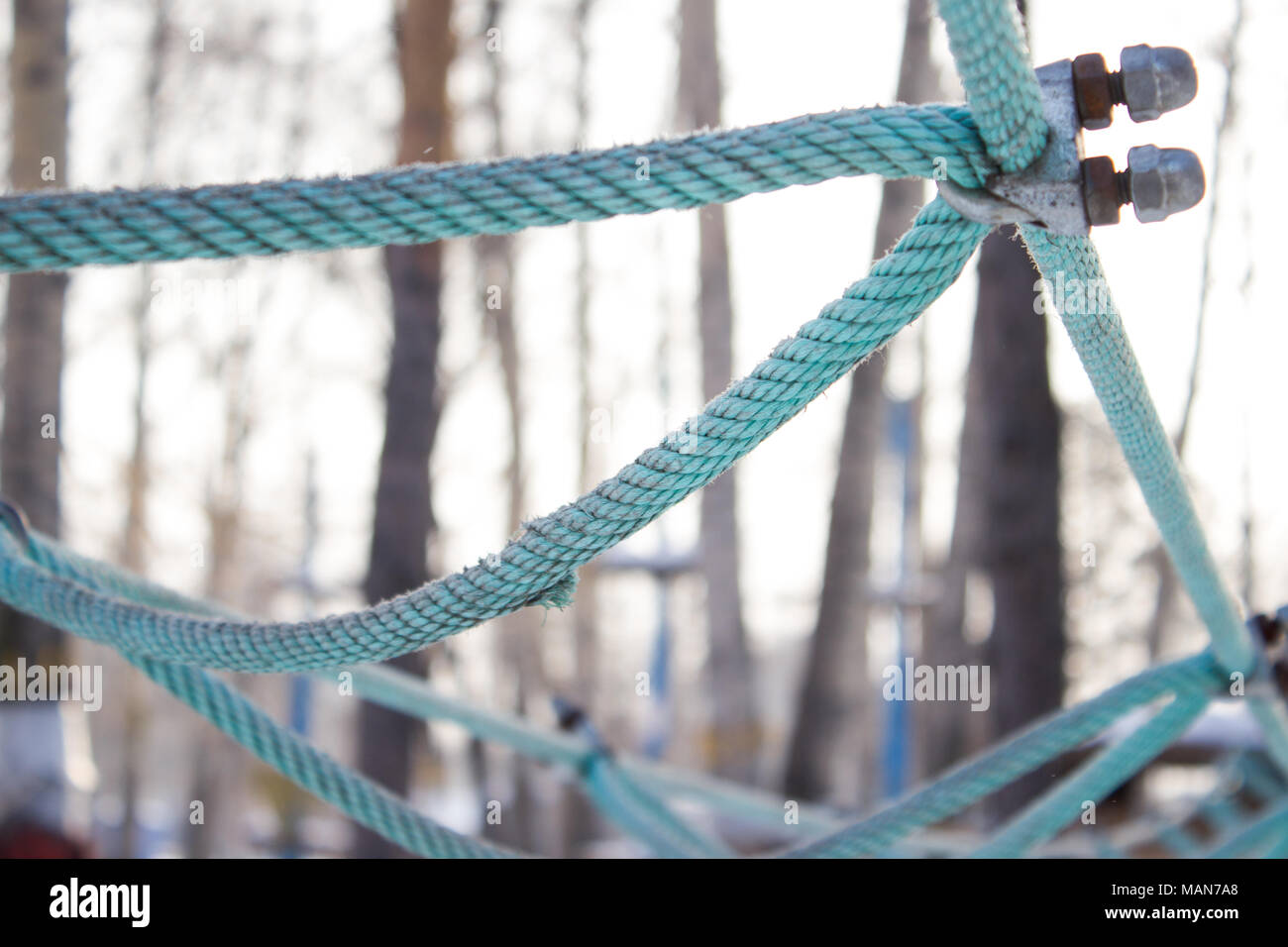 Climbing rope with knots hi-res stock photography and images - Alamy