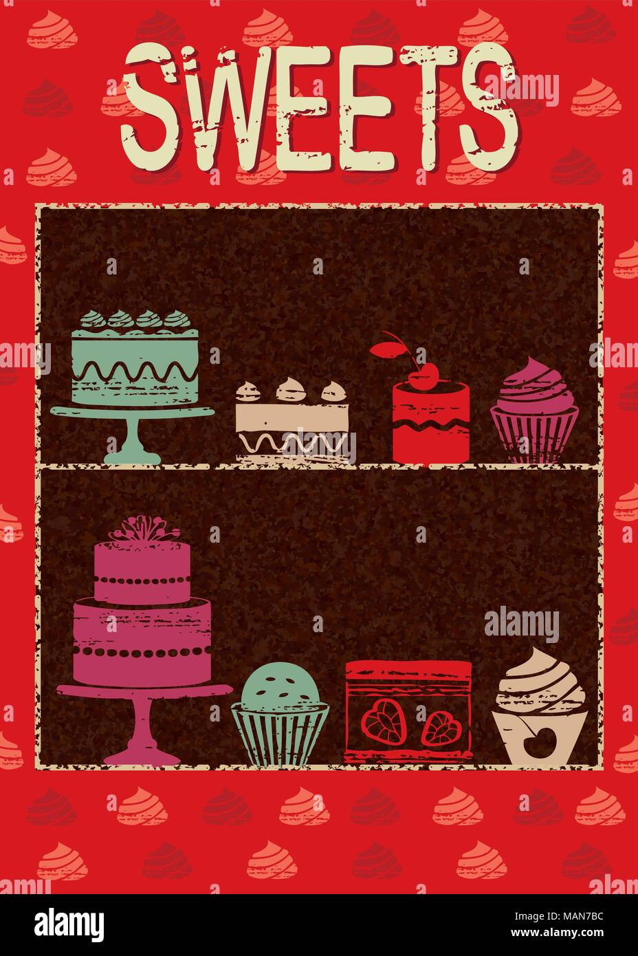 Retro sweets background Stock Vector Images - Alamy