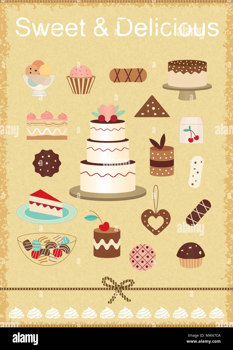 Ice cream cakes sweets Stock Vector Images - Alamy