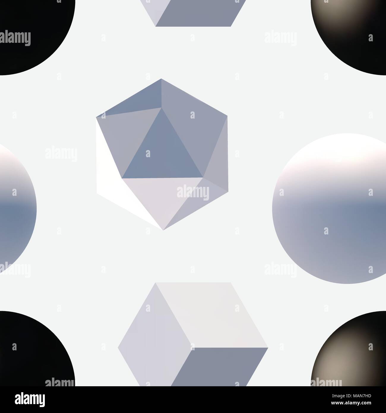 Pattern with 3d shapes Stock Vector Image & Art - Alamy