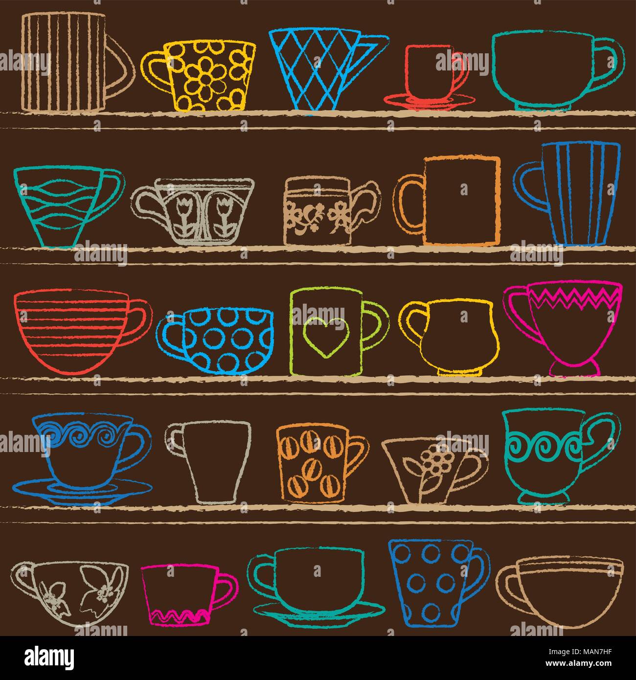 Various hand drawn vector cups and mugs Stock Vector Image & Art - Alamy