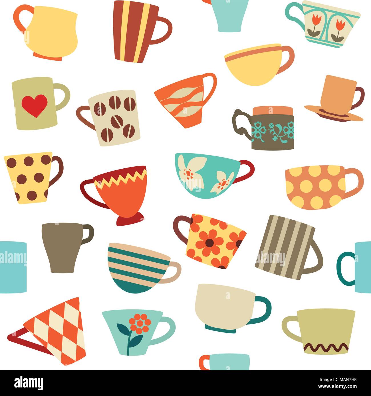 Vintage cups isolated Stock Vector Images - Alamy