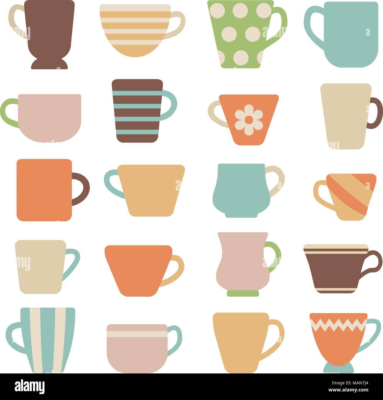 Various colorful tea coffee Stock Vector Images - Alamy