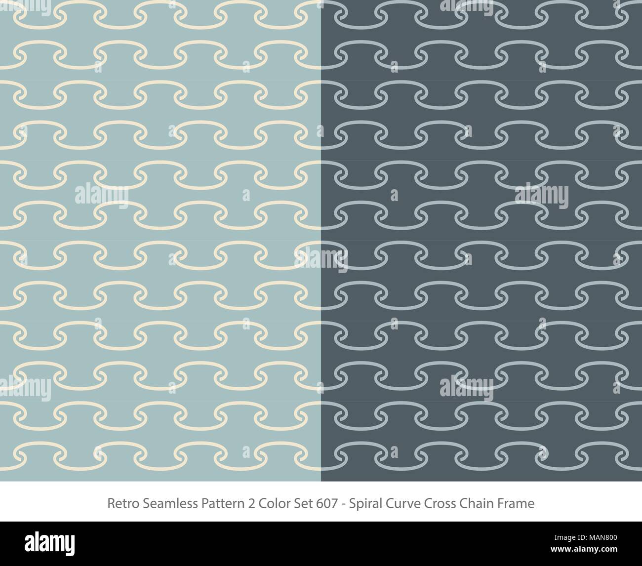 Retro Seamless Background 2 Color Set Spiral Curve Cross Chain Frame Stock Vector Image & Art ...