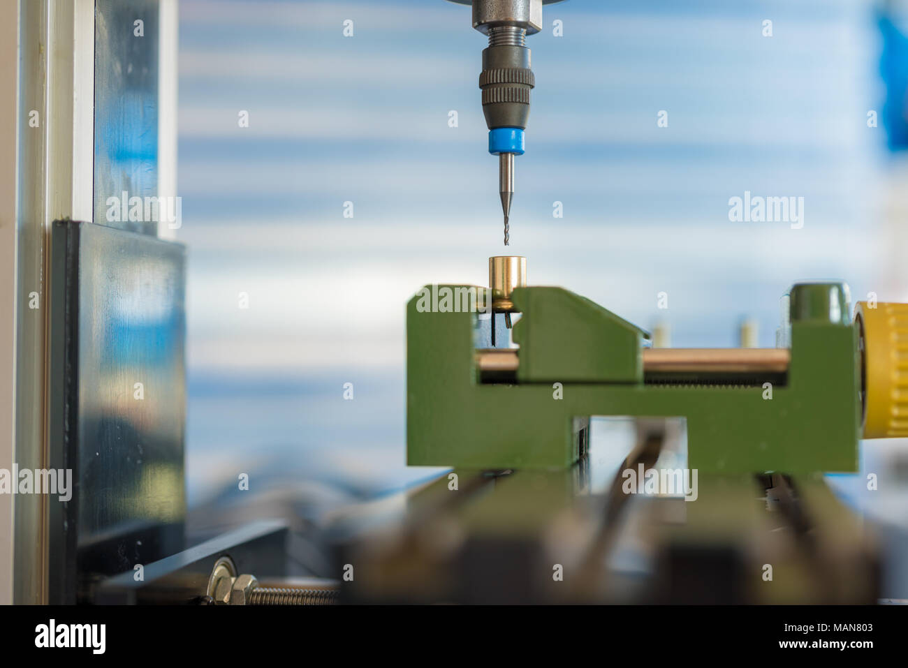 CNC milling machine processing plastic detail.Cutting plastic modern ...