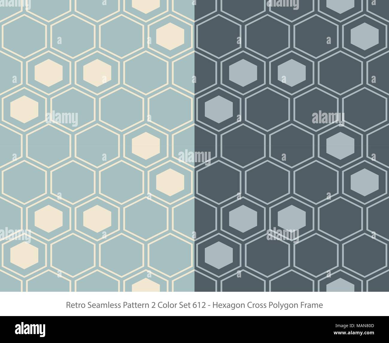 Retro Seamless Background 2 Color Set Hexagon Cross Polygon Frame Stock Vector Image & Art - Alamy