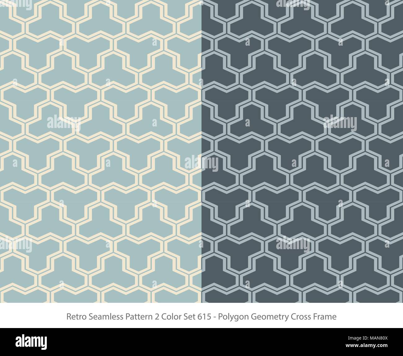 Retro Seamless Background 2 Color Set Polygon Geometry Cross Frame Stock Vector Image & Art - Alamy