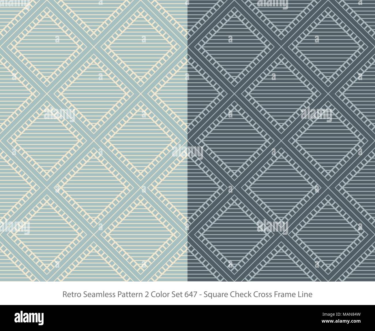 Retro Seamless Background 2 Color Set Square Check Cross Frame Line Stock Vector Image & Art - Alamy