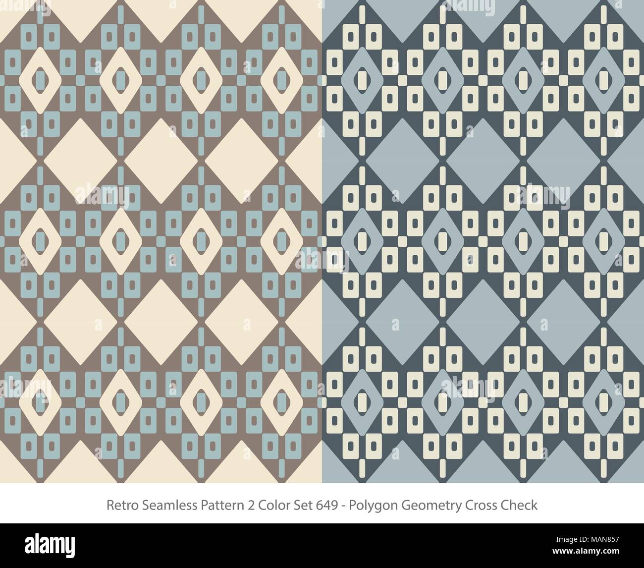 Retro Seamless Background 2 Color Set Polygon Geometry Cross Check Stock Vector Image & Art - Alamy