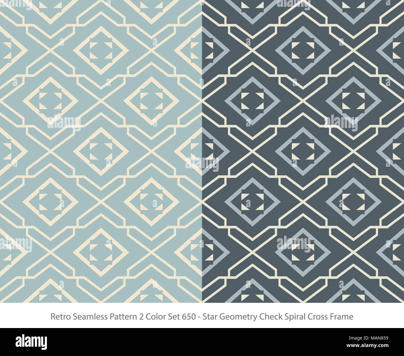 Retro Seamless Background 2 Color Set Star Geometry Check Spiral Cross Frame Stock Vector Image ...