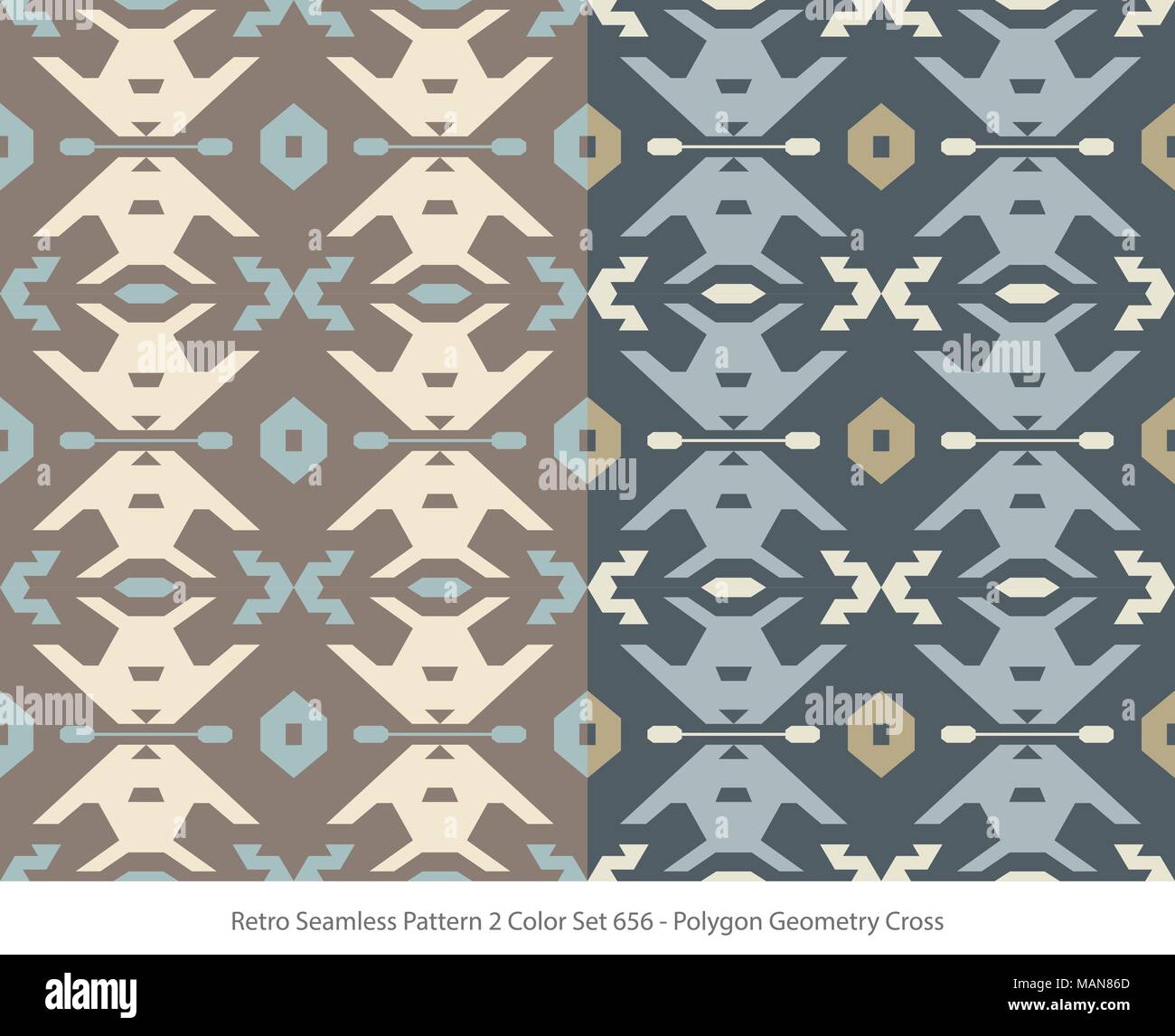 Retro Seamless Background 2 Color Set Polygon Geometry Cross Stock Vector Image & Art - Alamy
