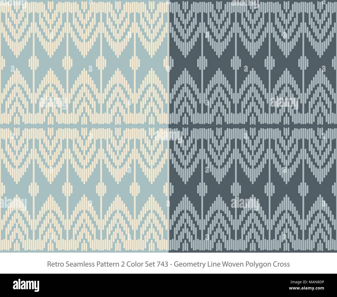 Retro Seamless Background 2 Color Set Geometry Line Woven Polygon Cross Stock Vector Image & Art ...