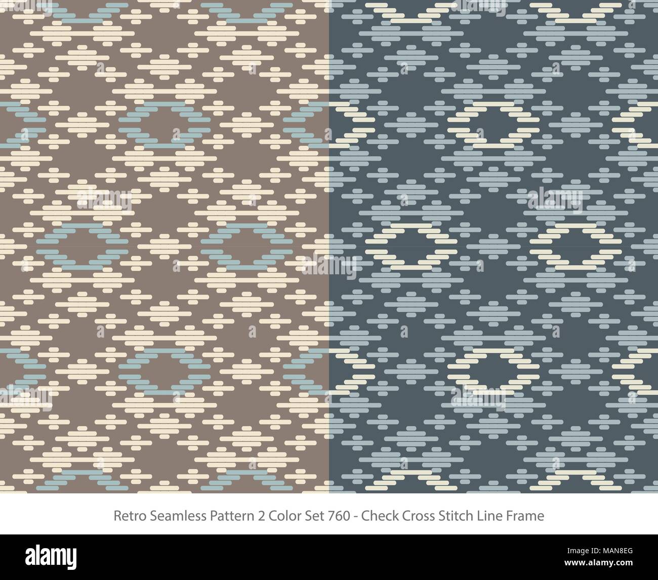 Retro Seamless Background 2 Color Set Check Cross Stitch Line Frame Stock Vector Image & Art - Alamy