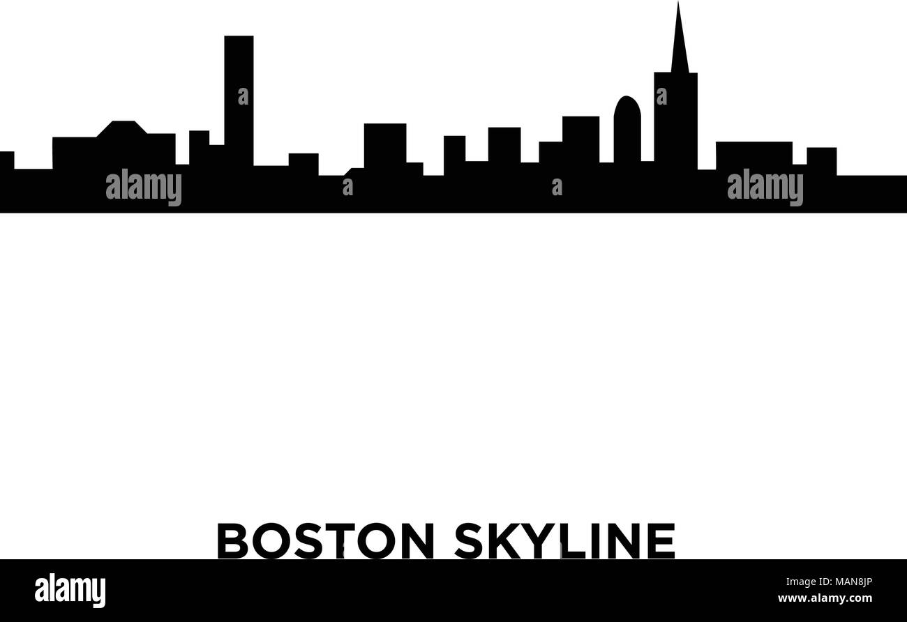 boston skyline on white background, vector illustration Stock Vector ...