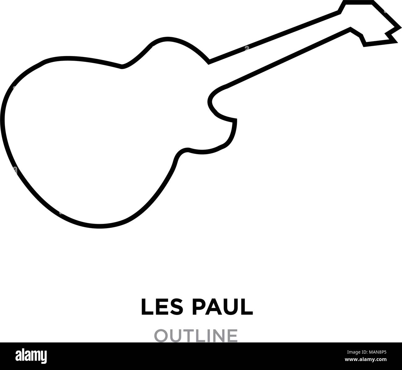 image les paul outline on white background, vector illustration Stock ...