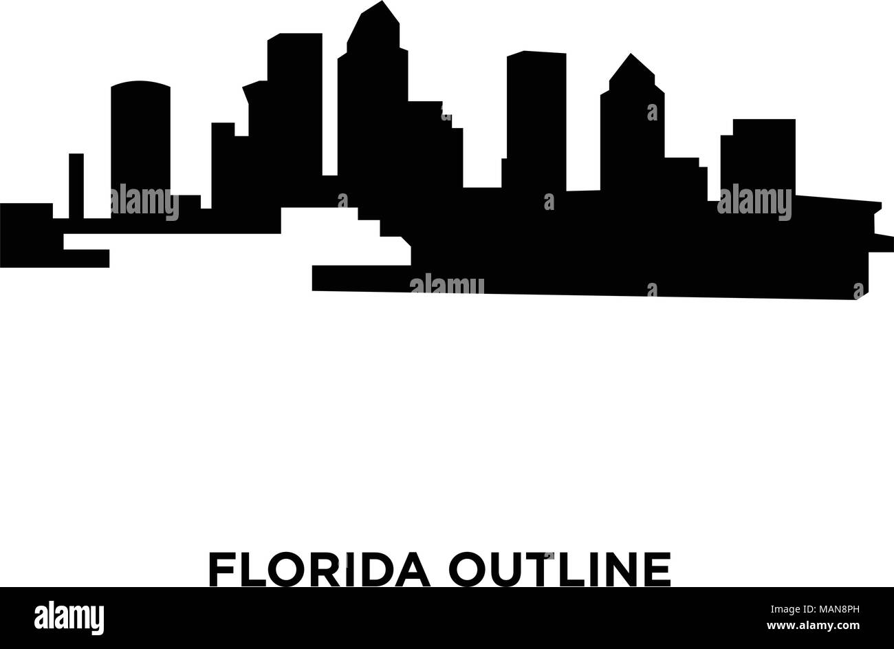 florida silhouette png on white background, vector illustration Stock ...